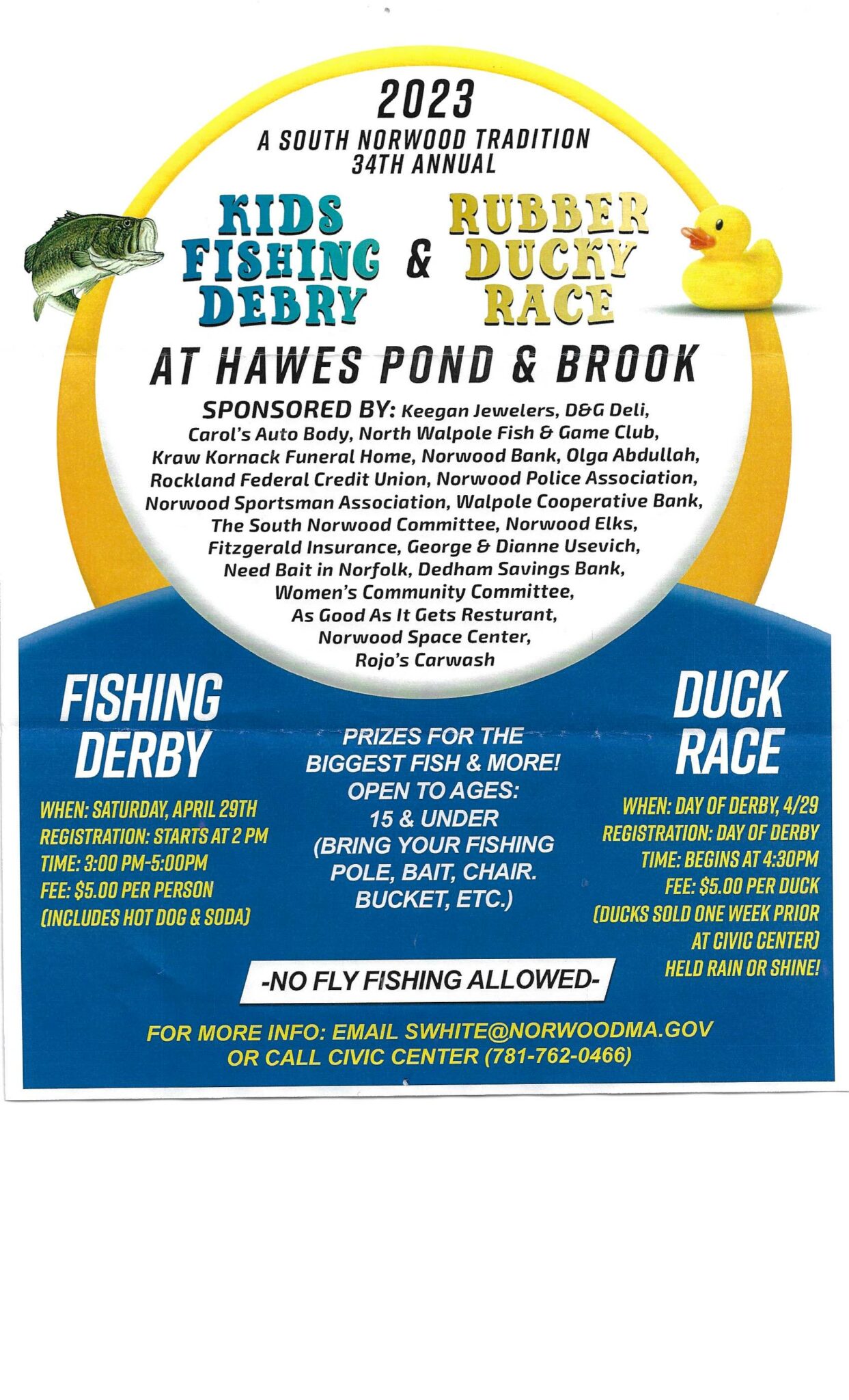 Kids Fishing Derby and Rubber Ducky Race - Norwood Space Center